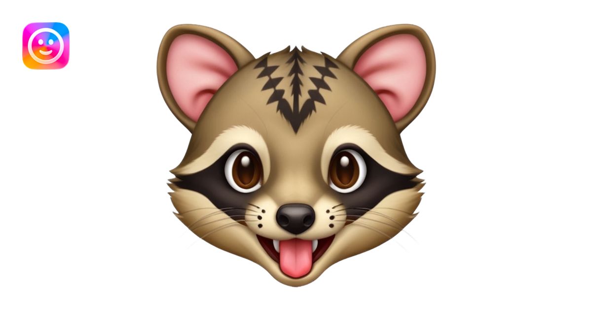 civet shows yummy face with long tongue emoji | AI Emoji Generator