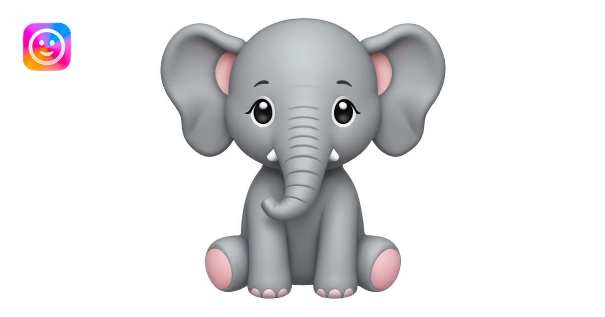 Chibi style Plush elephant emoji | AI Emoji Generator