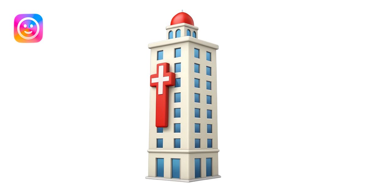 ivory tower with hospital first aid cross on it emoji | AI Emoji Generator