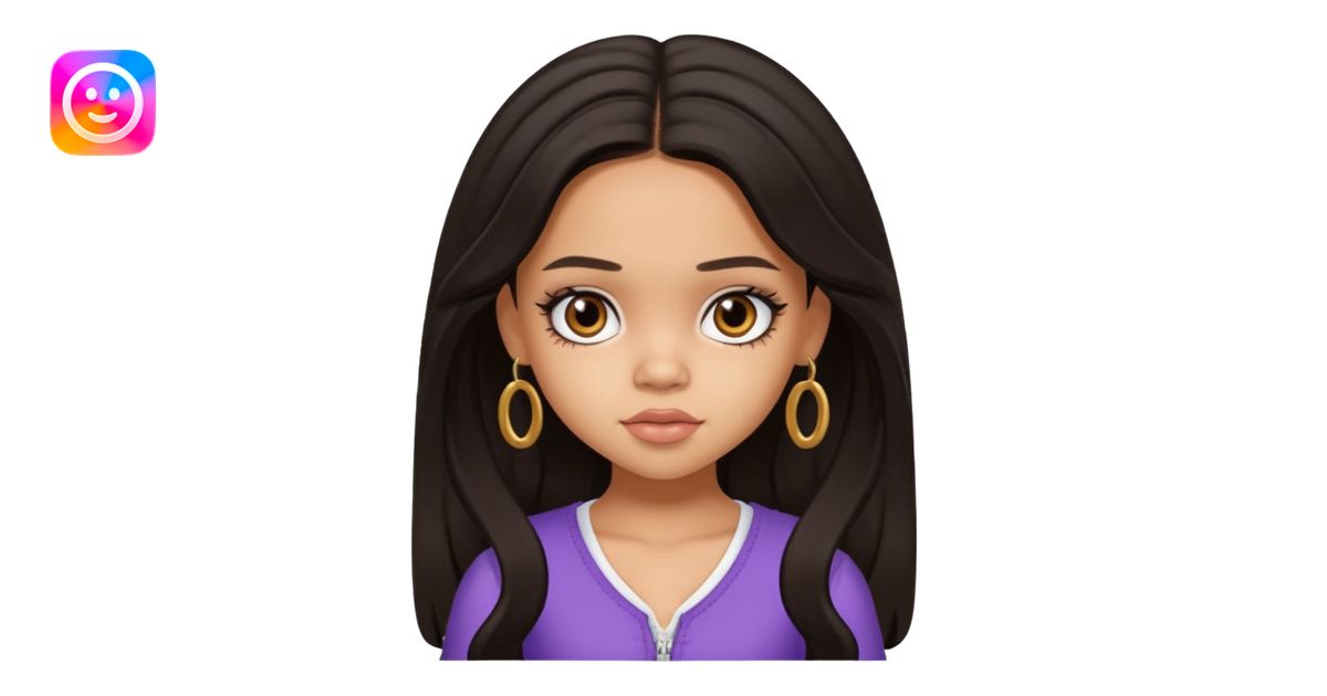 pretty bratz baddie, jenna ortega, dark hair emoji | AI Emoji Generator