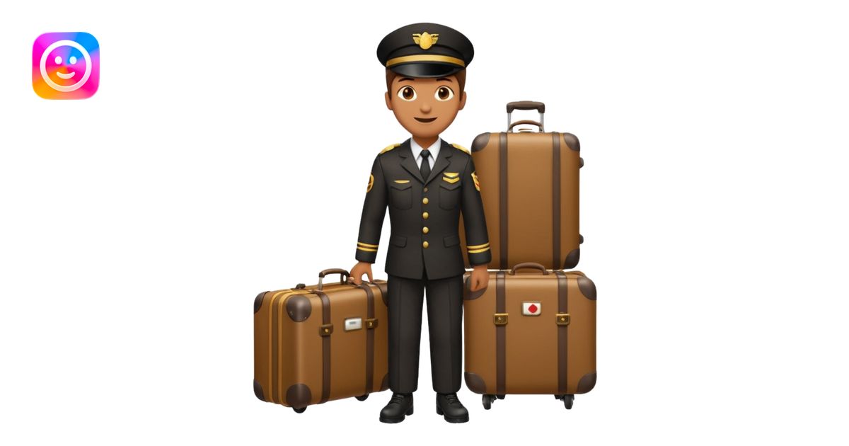 Porter with luggage,Train Crew. emoji | AI Emoji Generator