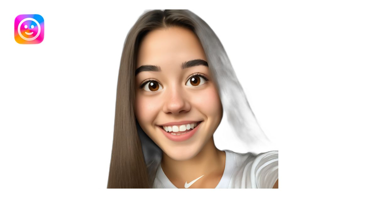 Spaniard Teenager girl long Brown straight hair funny face smiling ...