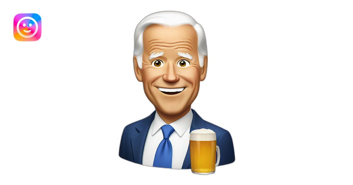 Joe Biden with beer emoji | AI Emoji Generator