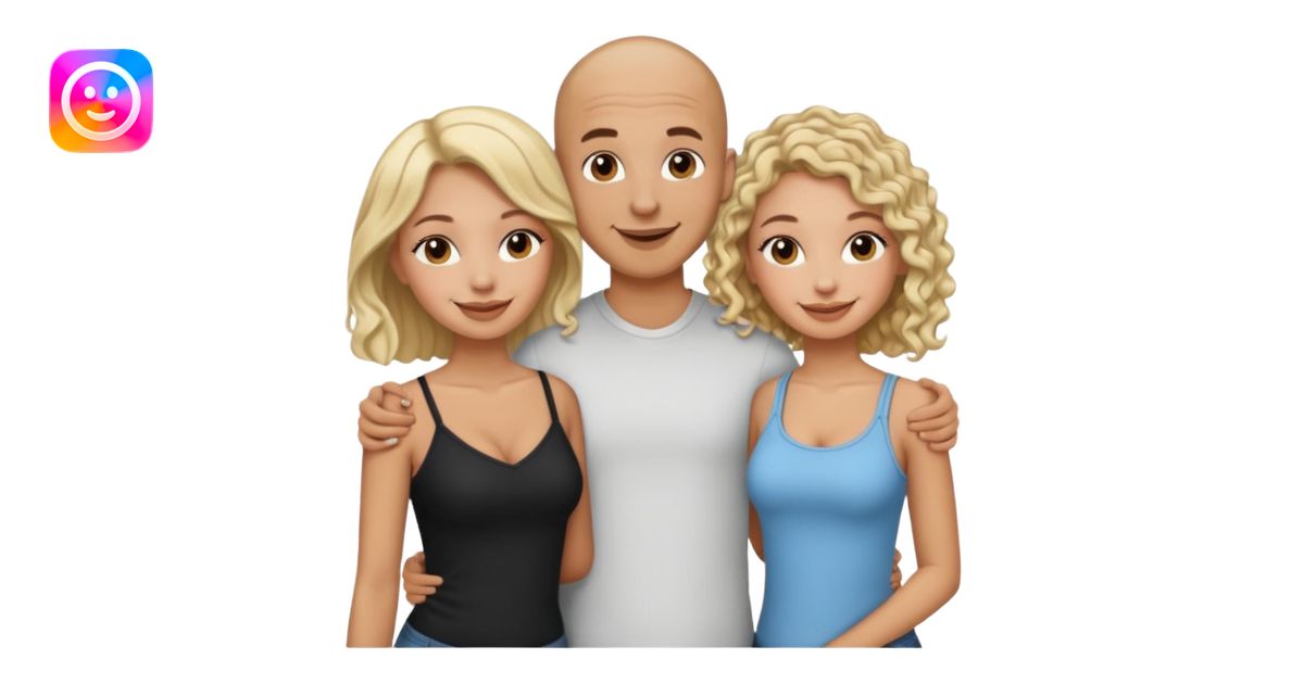 throuple tatted bald boyfriend with two girlfriends, one long blonde ...