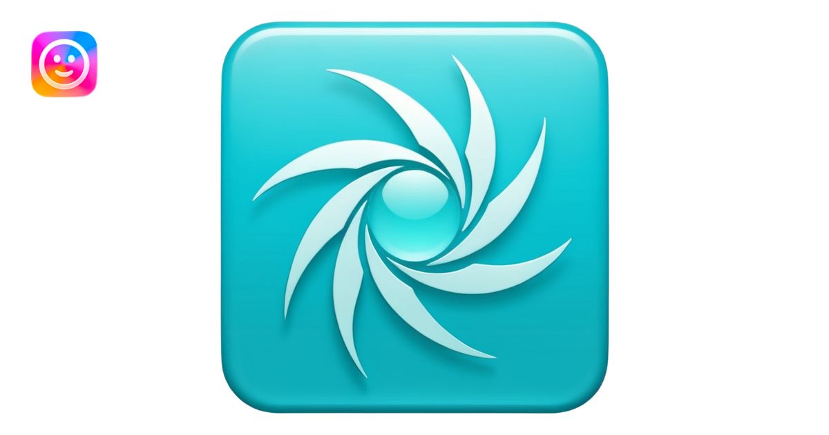 a Tiny compressed Stylized light-turquoise wind wind symbol inside a ...