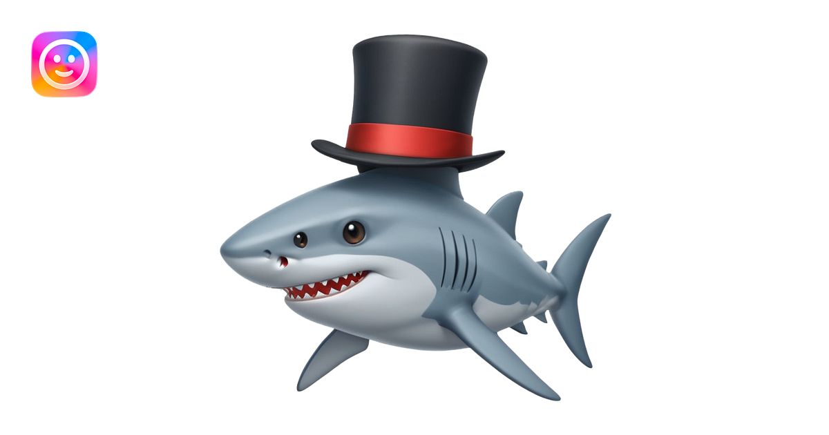 Shark with a top hat emoji | AI Emoji Generator
