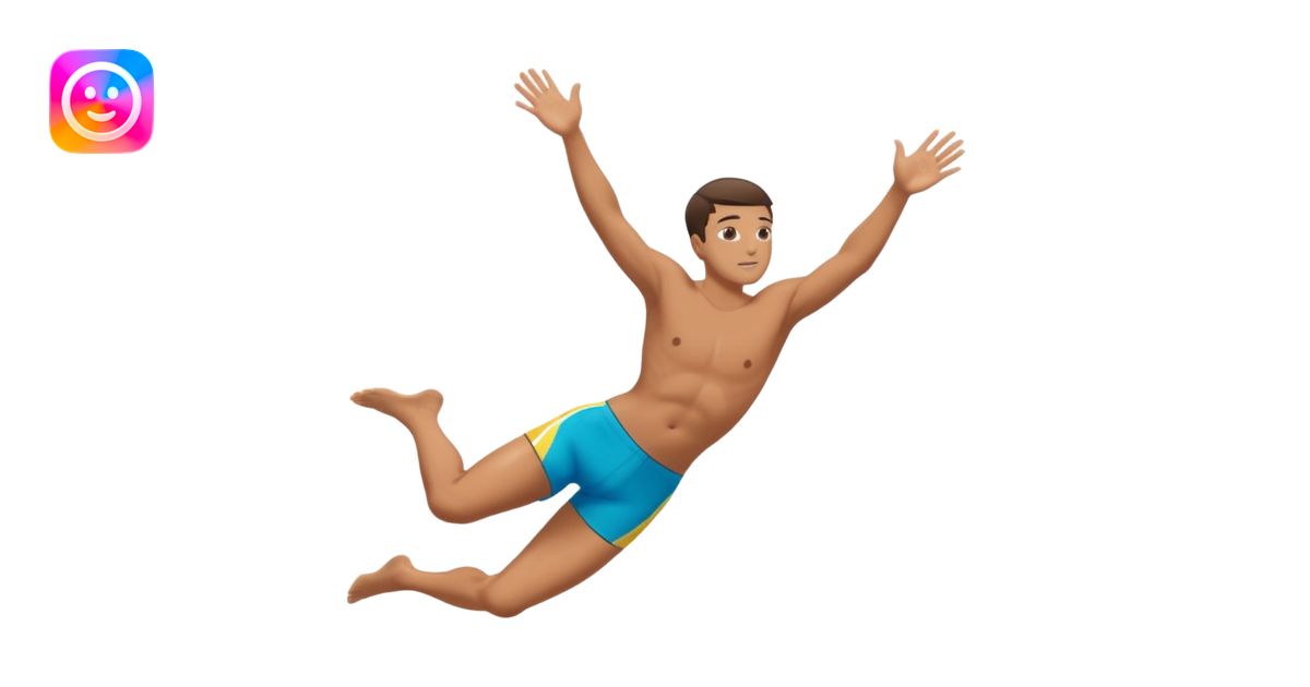 Diving off a building head first emoji | AI Emoji Generator