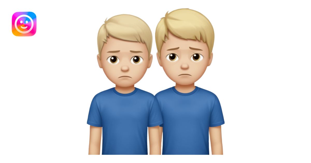 8 years old and 6 years old brothers feeling sad emoji | AI Emoji Generator