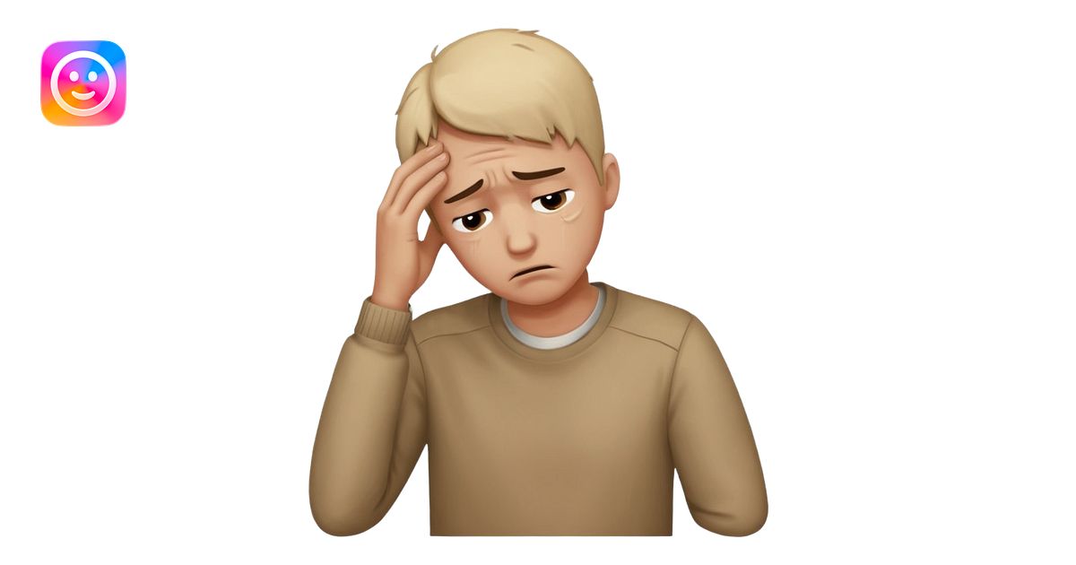 Create ecmoji so sad like that 🫩 man emoji | AI Emoji Generator