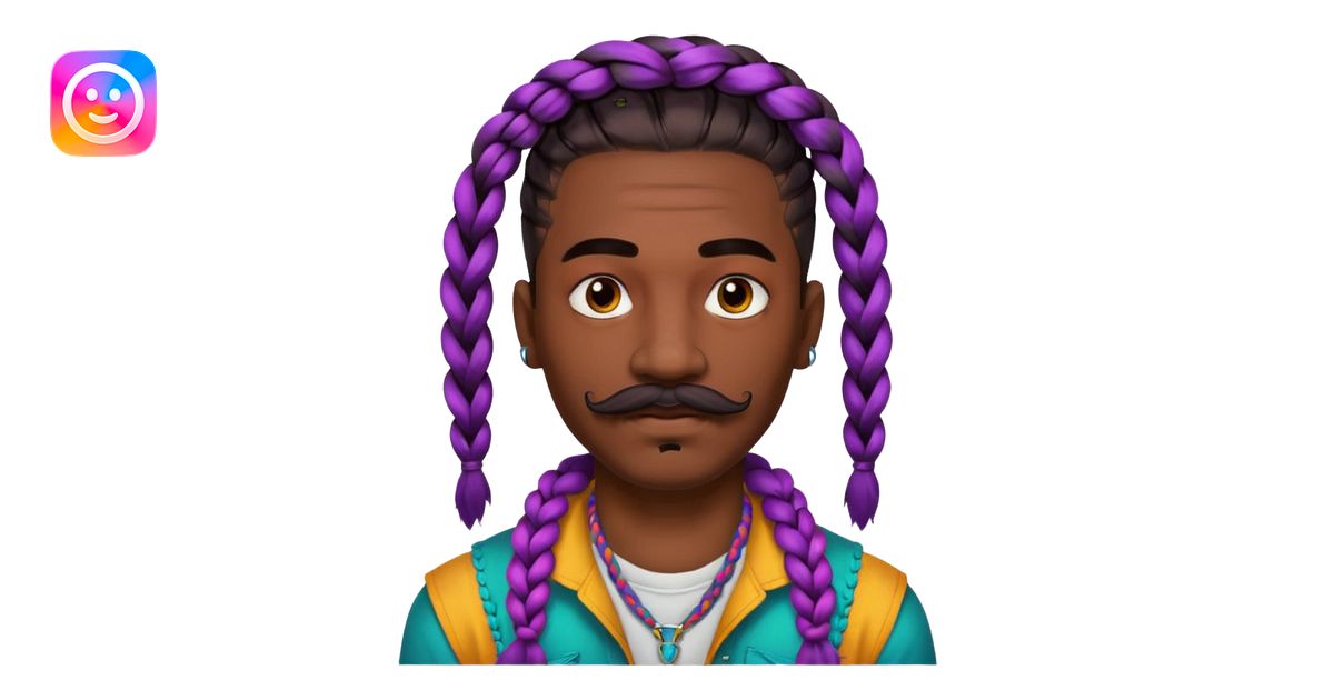 big lose braids starting from the top of the head man with mustache ...