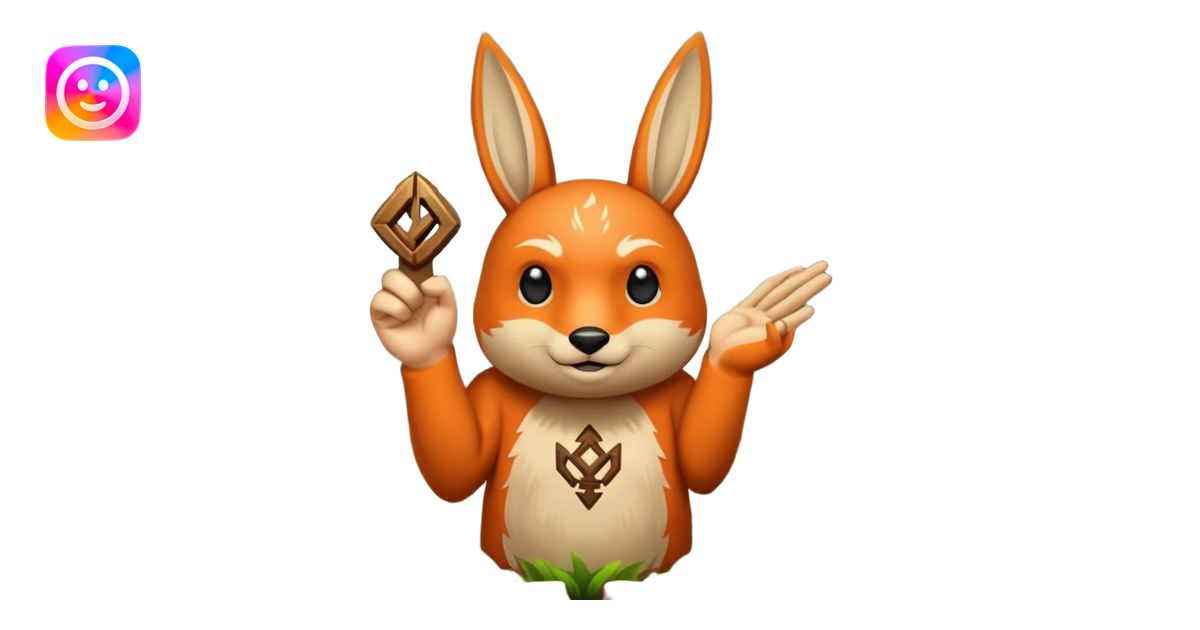 woodland spirit snapping fingers with spark rune emoji | AI Emoji Generator