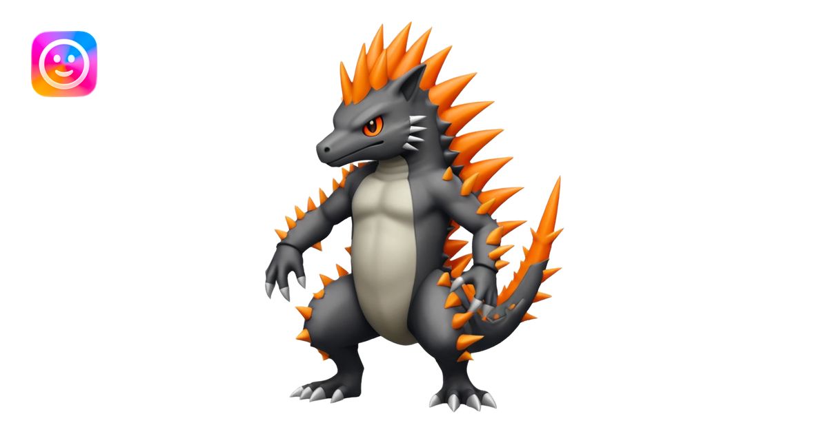 Haxorus (full body) emoji | AI Emoji Generator