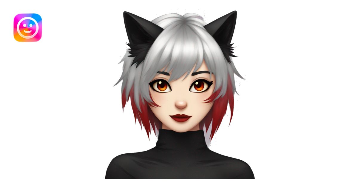 Anthro Edgy Cool Beautiful Black Cat-Fursona with Emo Hair-bangs with ...