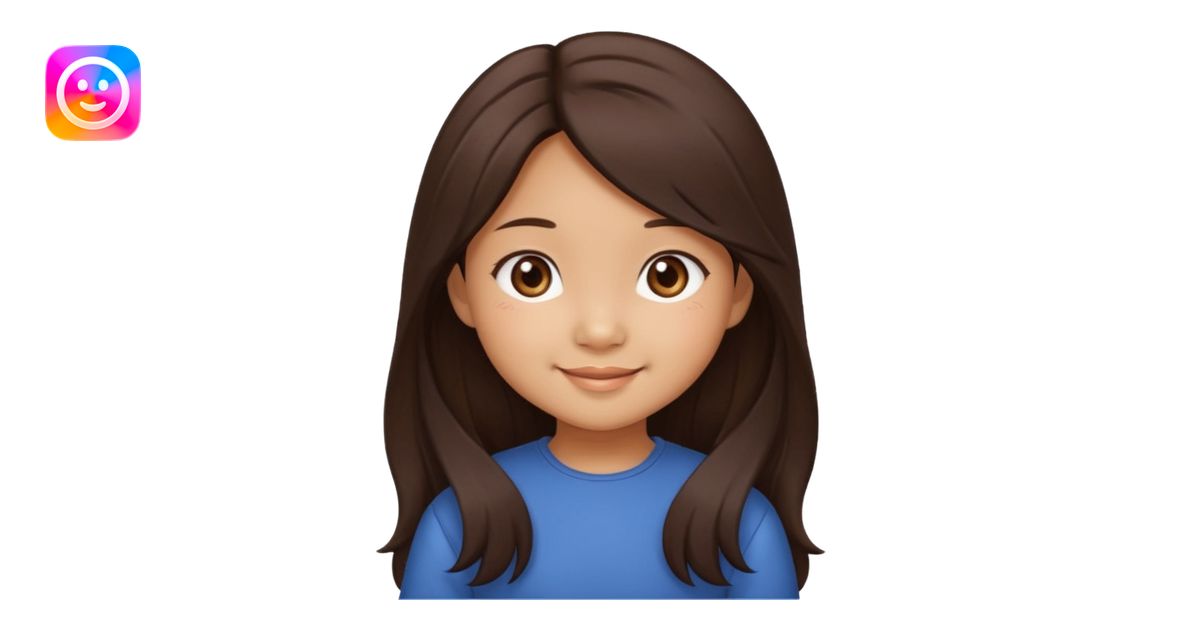 Create 4 cute emoji-style illustrations of a Filipina girl, chibi ...