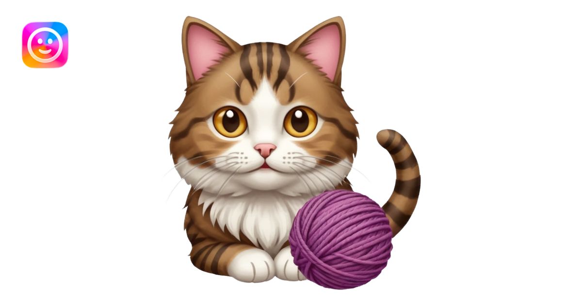 dark brown tabby and white cat playing emoji | AI Emoji Generator
