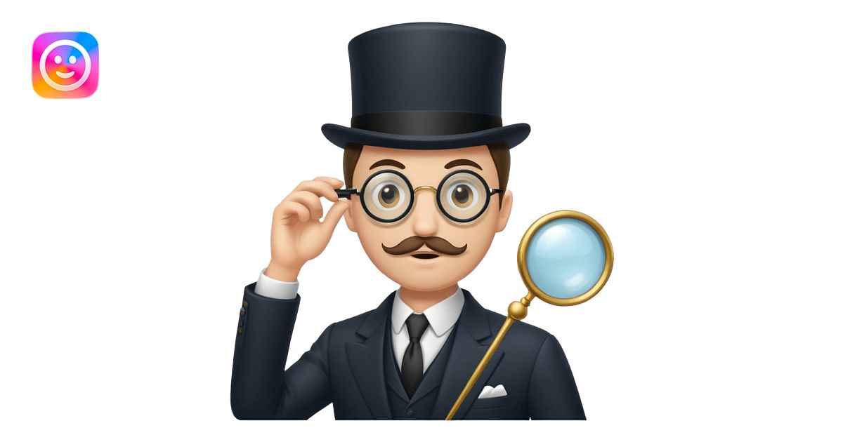can you change that to him looking through a long monocle emoji | AI ...