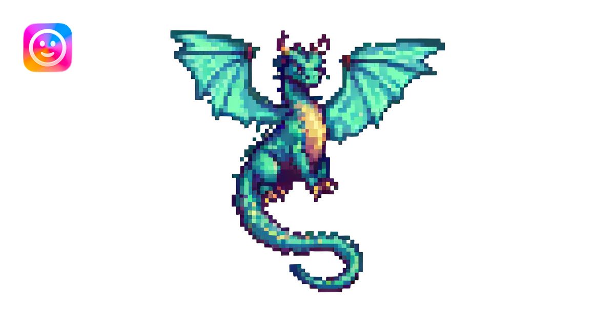 pixel art dragon, flying illustration | AI Emoji Generator