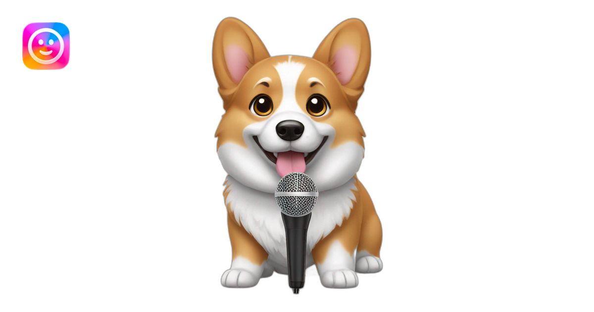 cute corgi with a microphone emoji | AI Emoji Generator