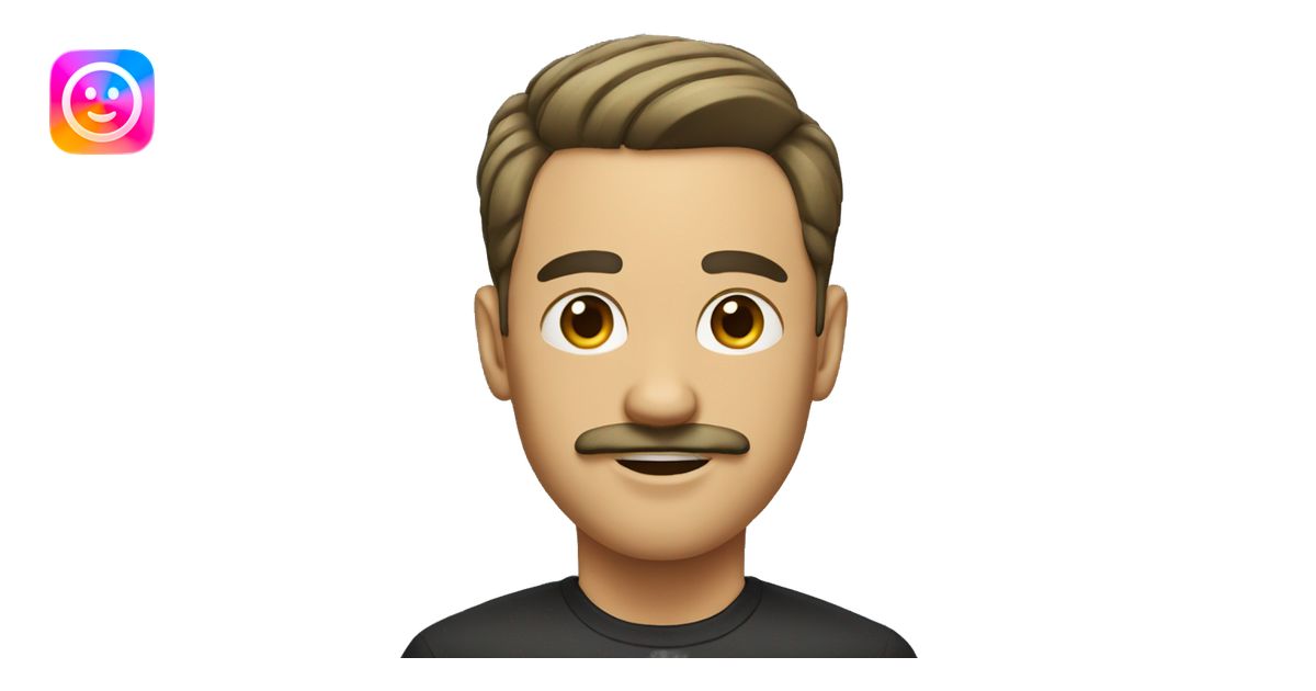 Man with a square mustache and a short slicked back haircut emoji | AI ...