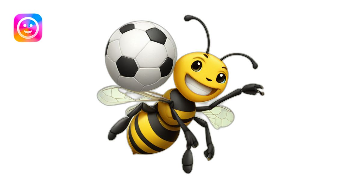 Bee playing soccer emoji | AI Emoji Generator