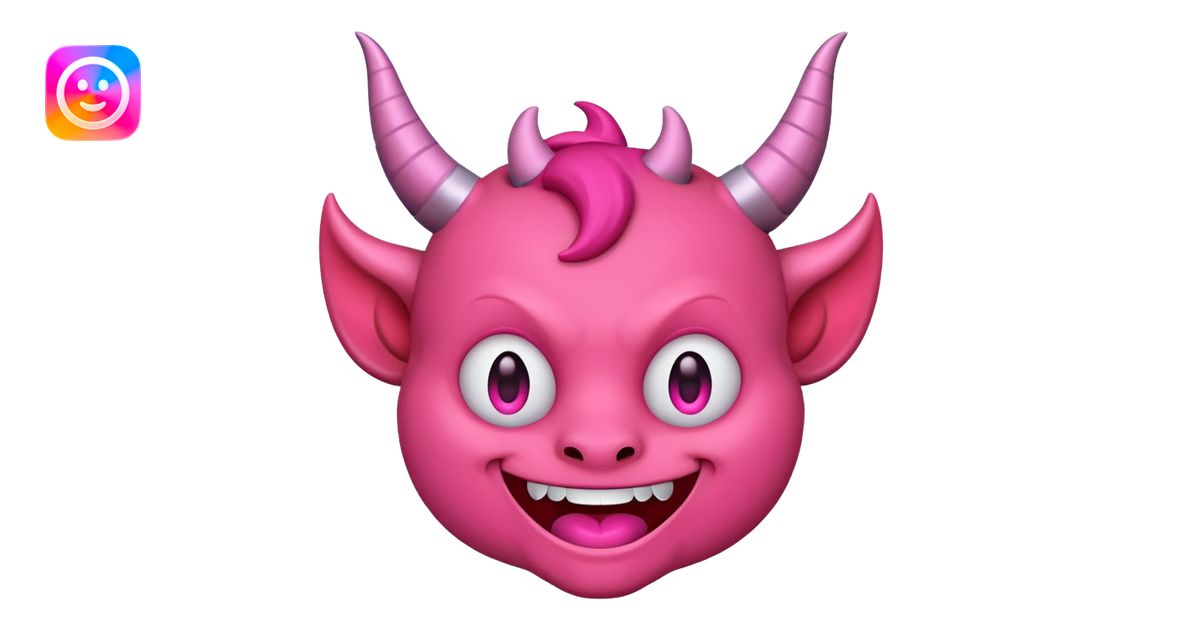Devil emoji but pink 😈 emoji | AI Emoji Generator