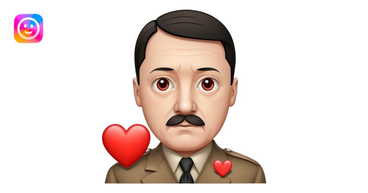 Adolf hitler showing heart emoji emoji | AI Emoji Generator