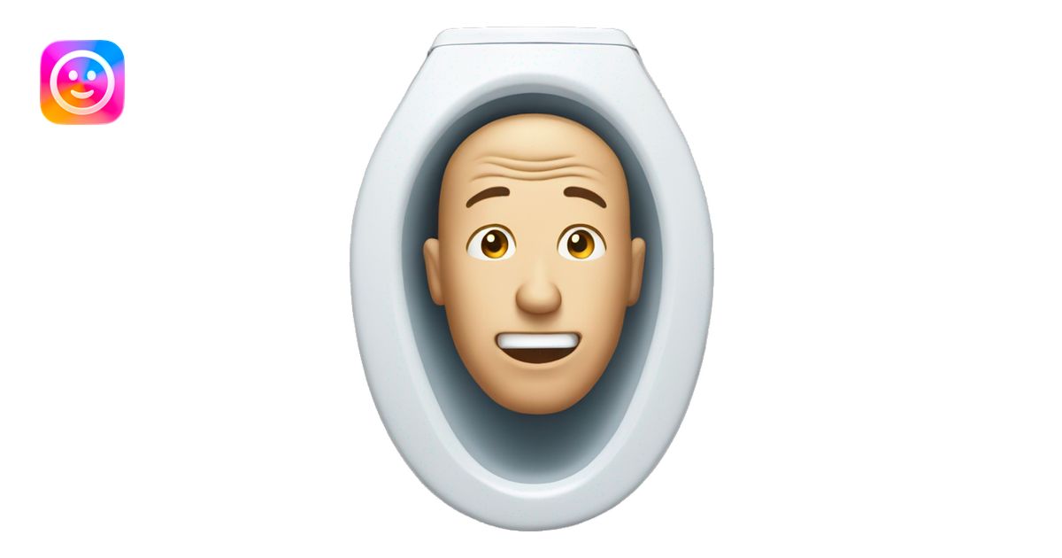 Man’s head coming out of the toilet emoji | AI Emoji Generator