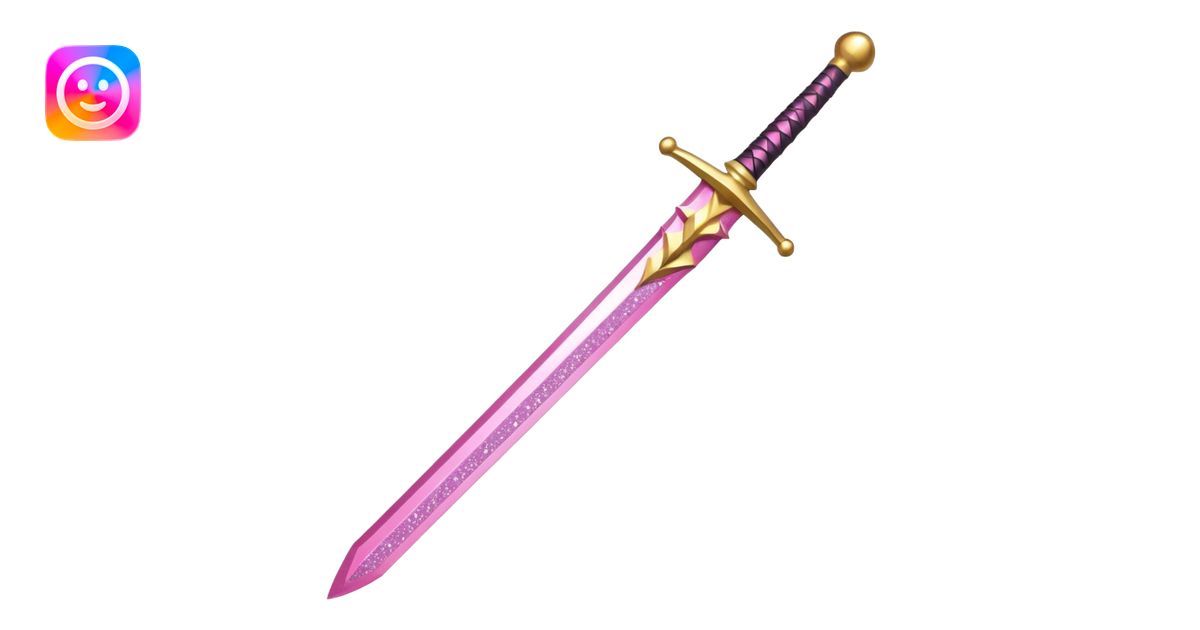 Glitter Sword Pink emoji | AI Emoji Generator