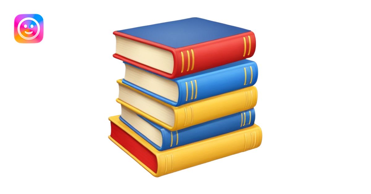 three different color books From front view emoji | AI Emoji Generator