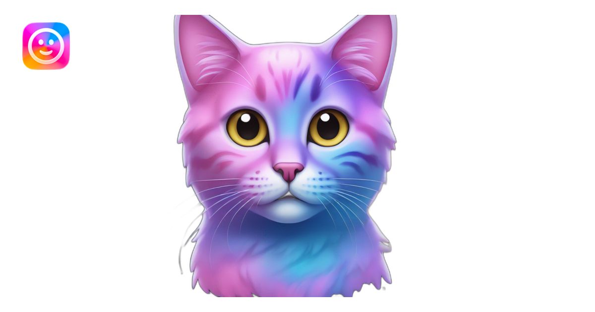cosmic galaxy starlight cat blue pink color emoji | AI Emoji Generator