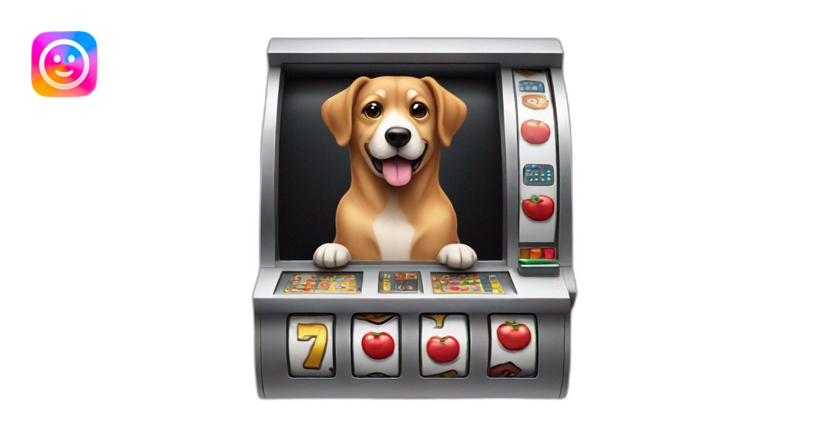 A dog playing a slot machine winning emoji | AI Emoji Generator