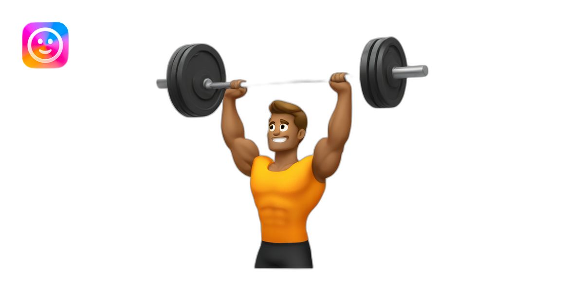 Overhead barbell press exercise emoji | AI Emoji Generator