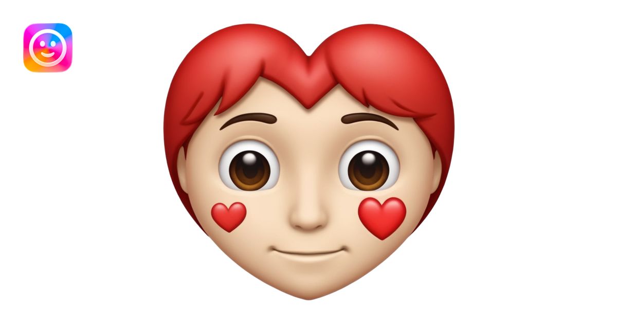 Half funny face and half heart emoji | AI Emoji Generator