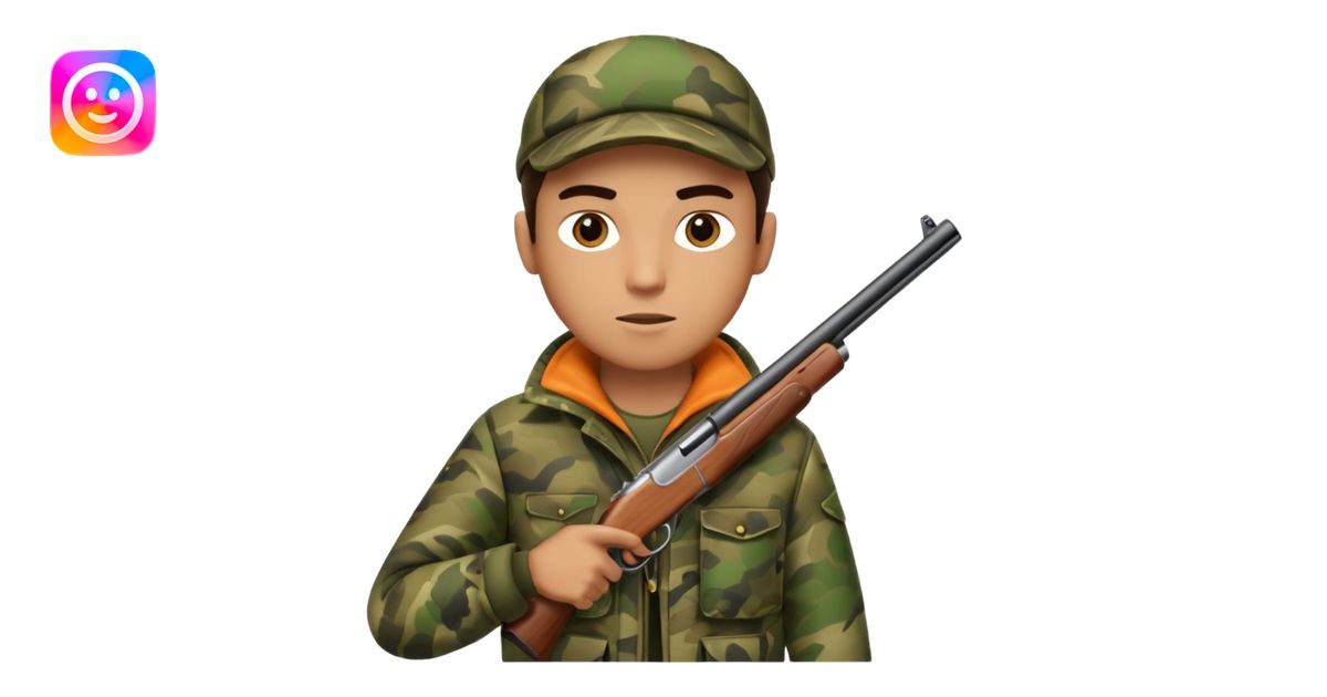 Male Hunter shooting a shotgun emoji | AI Emoji Generator