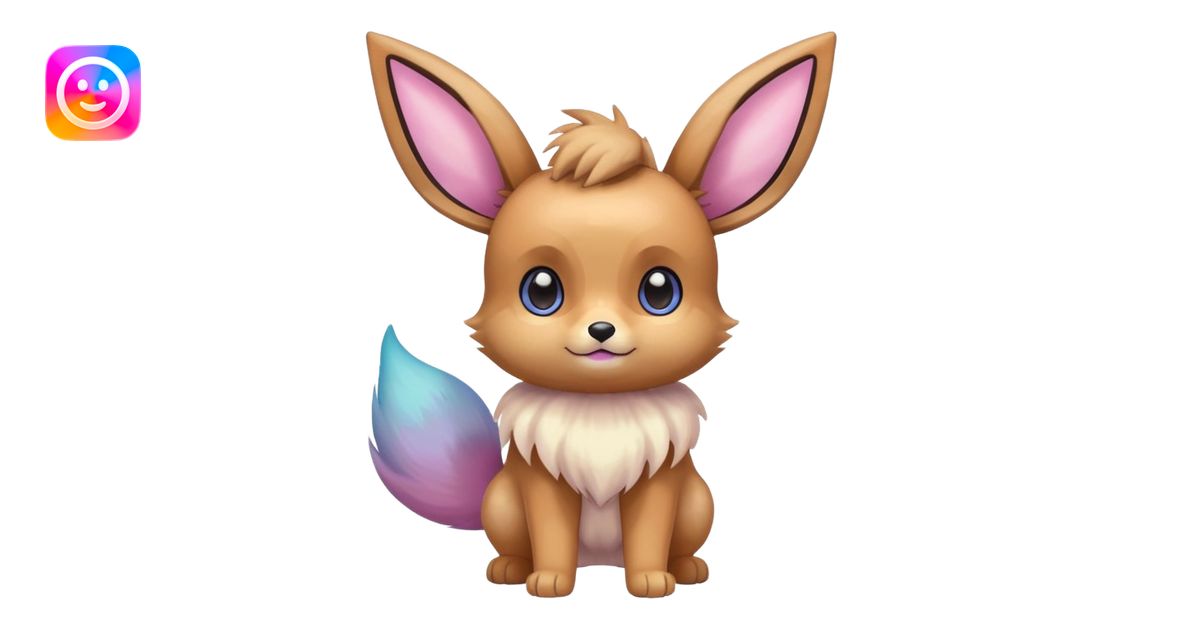 Kawaii Shiny Colorful Pastel Eevee Full Body emoji | AI Emoji Generator
