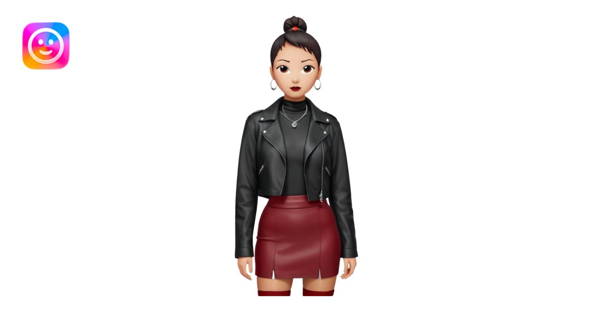 Full-body shot of an East Asian woman with a low sleek bun. Oversized ...