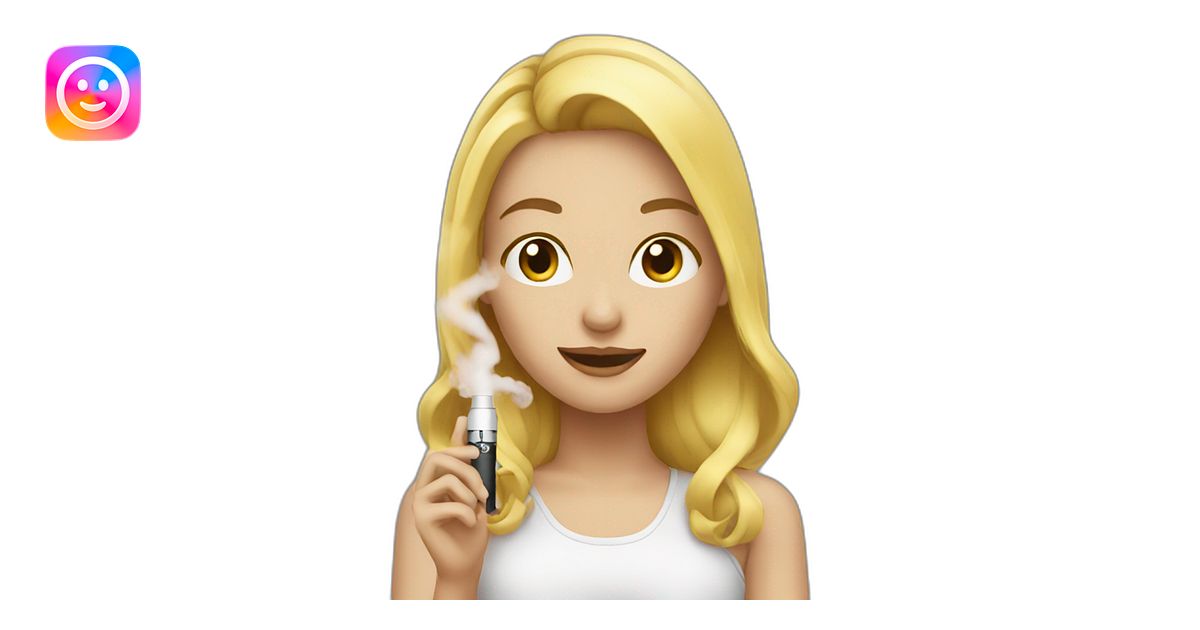 Blonde girl vaping emoji | AI Emoji Generator