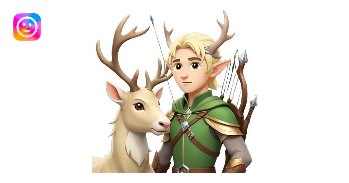 clash-of-clans-aesthetic-blond-male elf-archer-portrait-emoji, rendered ...