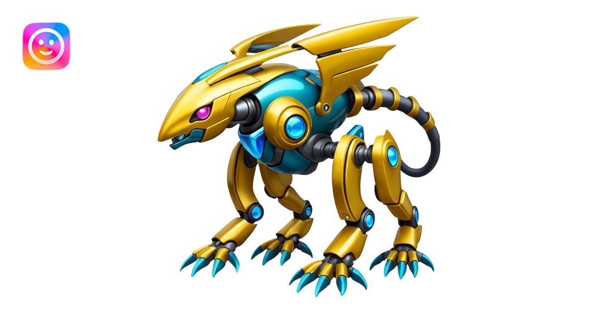 Shiny Tropical Futuristic Modern Mecha-Fakémon-hybrid-creature (full ...