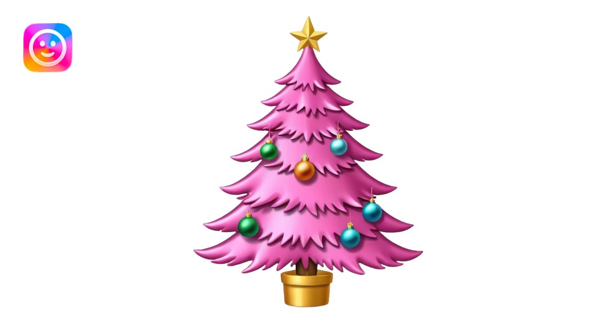 Pink Christmas tree emoji | AI Emoji Generator