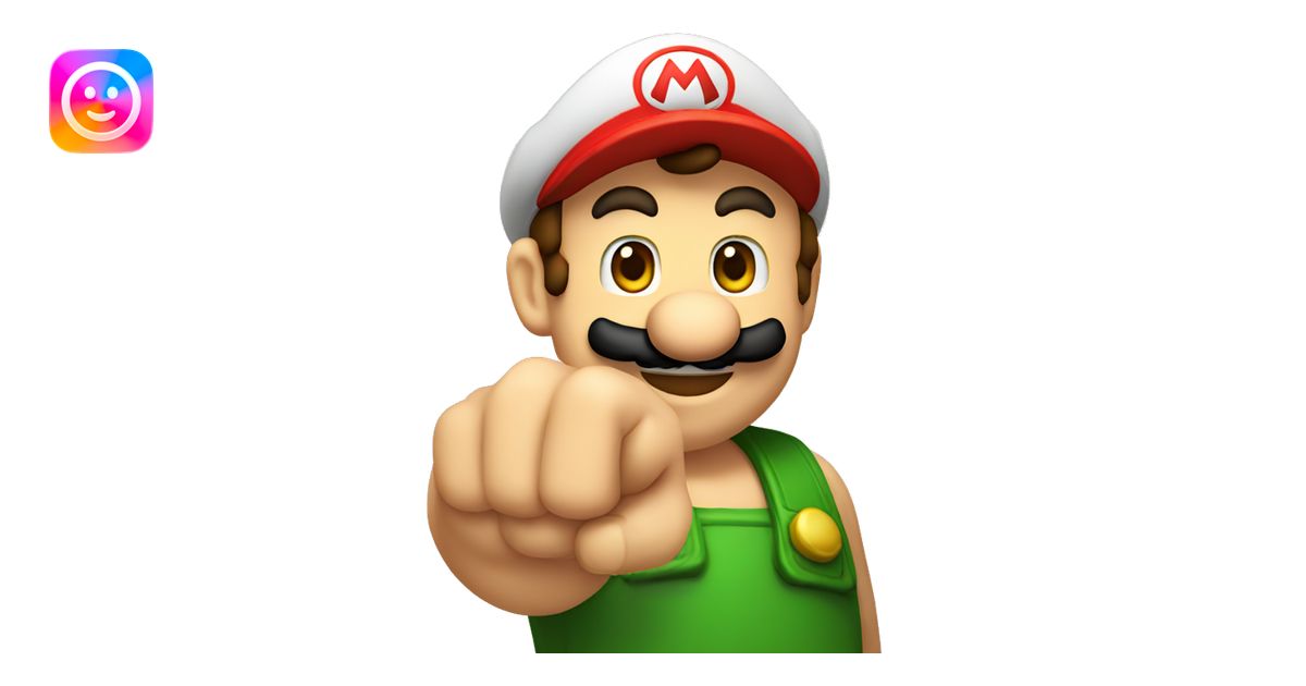 mario pointing index finger forward emoji | AI Emoji Generator