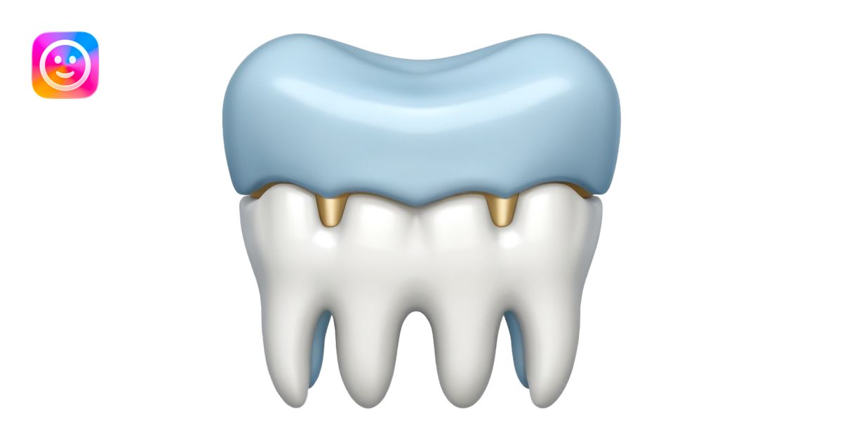 Container inside with dental cap for teeth alignment emoji | AI Emoji ...