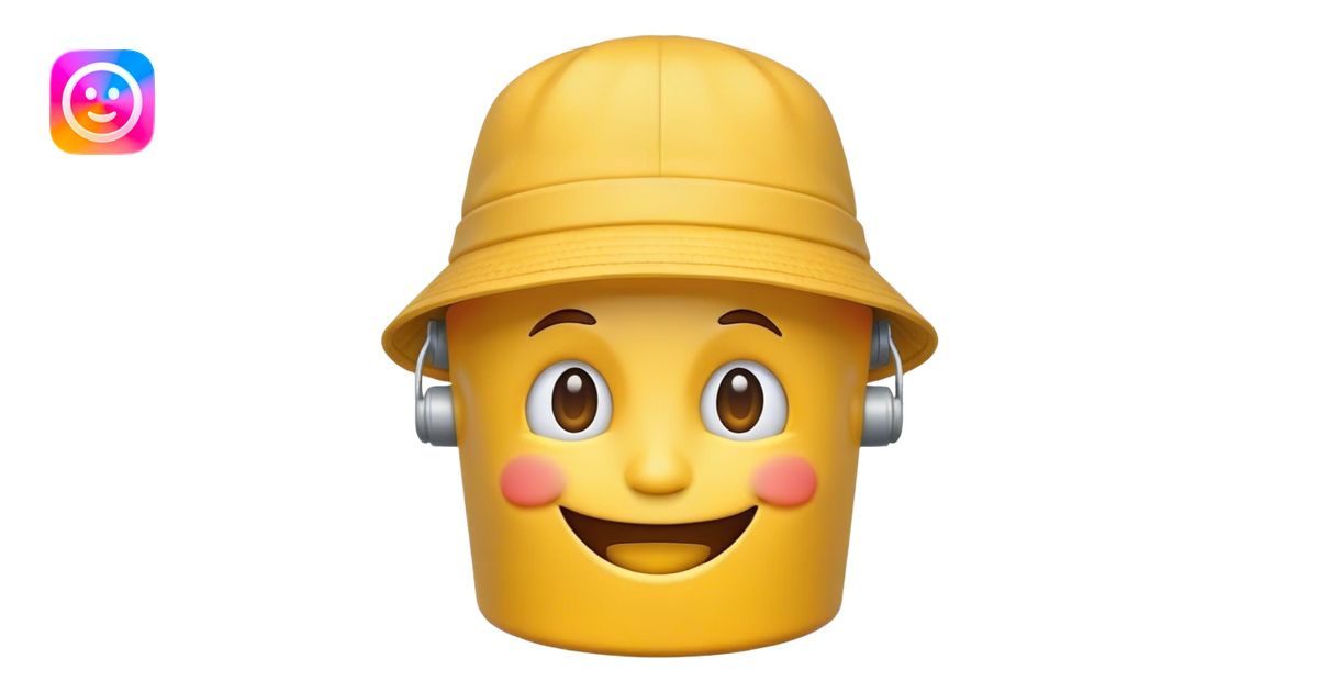 standard yellow face smiling emoji with a bucket hat emoji | AI Emoji ...