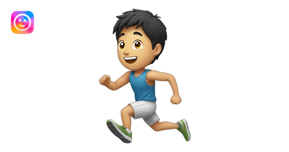 asian boy running fast emoji | AI Emoji Generator