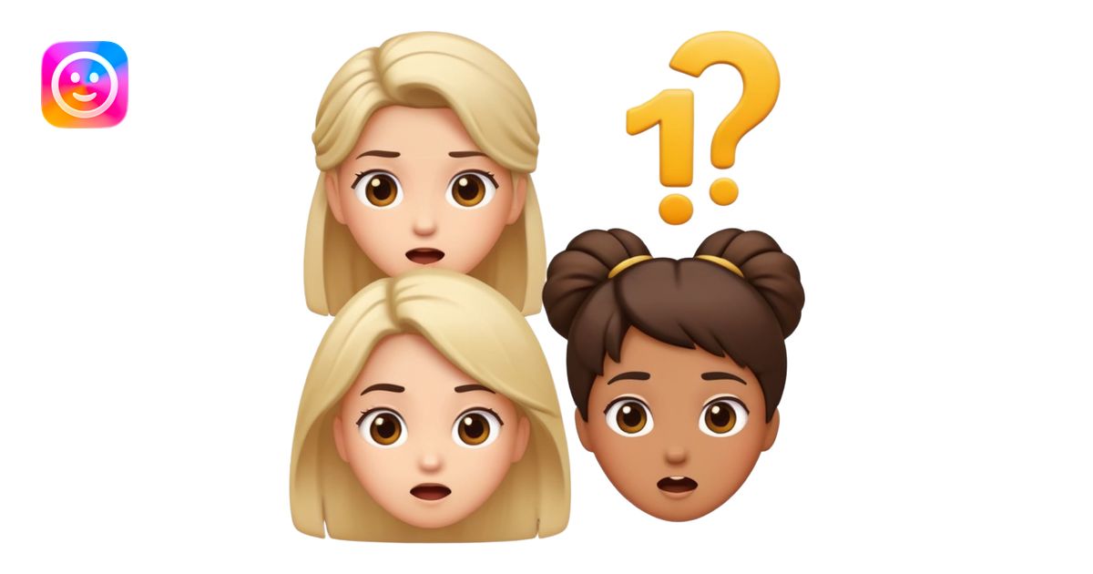 Surprised expression with exclamation mark, then three girl emojis in ...