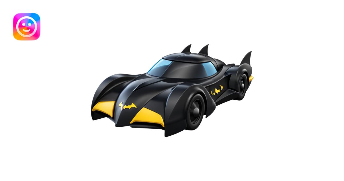 Batman the animated series Batmobile emoji | AI Emoji Generator