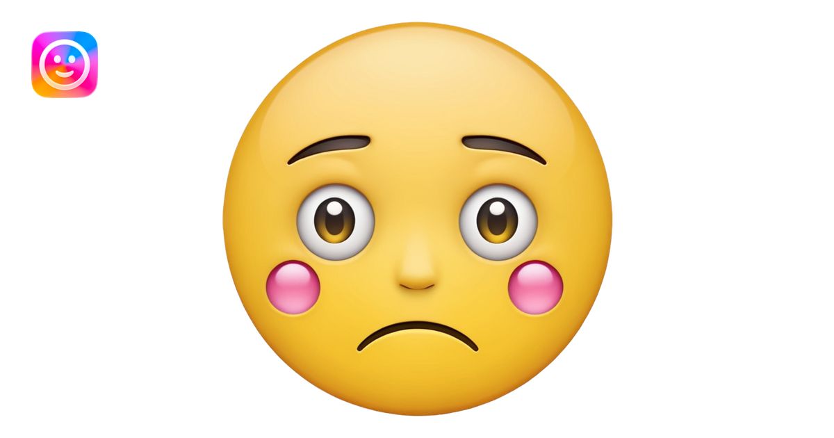 two emojis not happy stuck together no pink cheeks emoji | AI Emoji ...