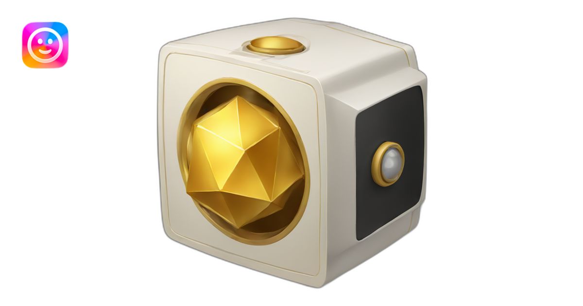 Golden Icosahedron projector emoji | AI Emoji Generator