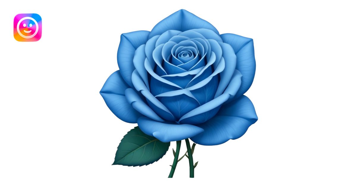 Simple blue rose emoji | AI Emoji Generator