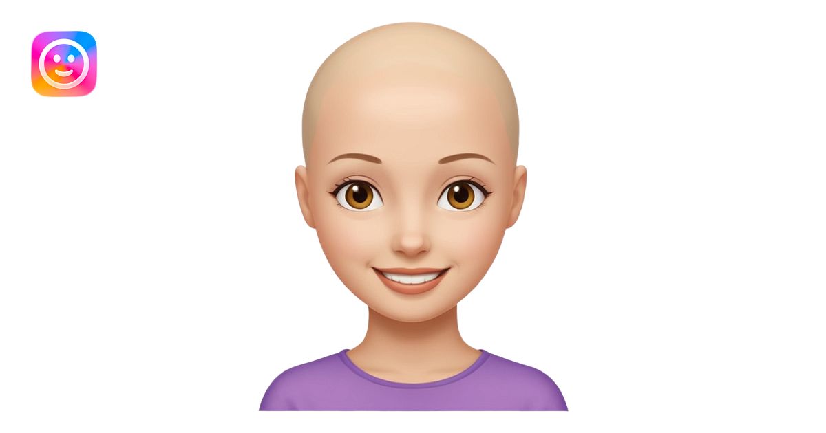 create pretty girl with bald head close up shot emoji | AI Emoji Generator